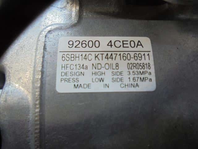 [Used]A/C Compressor NISSAN X-Trail 2014 DBA-NT32 926004CE0A - BE ...