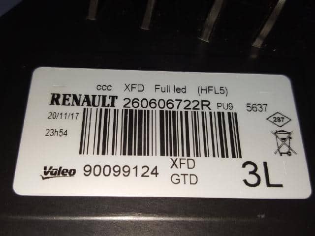 [Used] Left Headlight Renault Samsung SM6 2017 260606722R - BE FORWARD ...