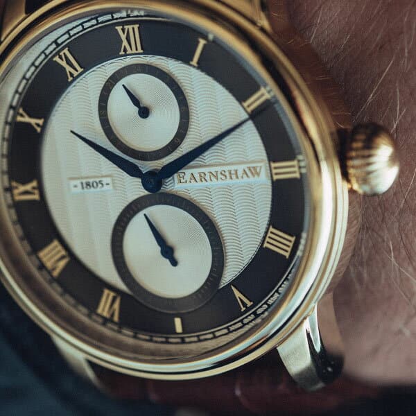 [New]EARNSHAW clock watch ES-8106-05 leather brown/gold men watch ...