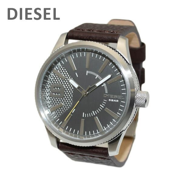 [New]DIESEL (diesel) clock watch DZ1802 silver/gray/buraunreza ...
