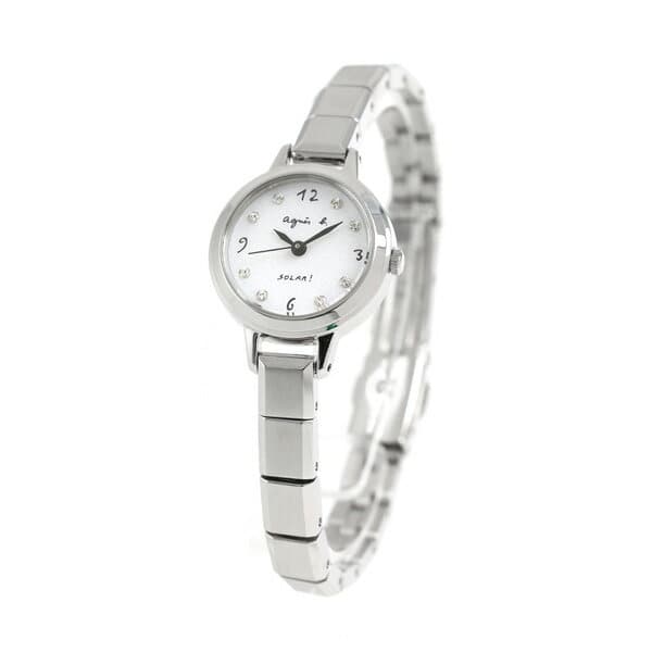 [New]agnis b. clock Lady's solar FBSD951 agnes b. Marcello silver watch ...