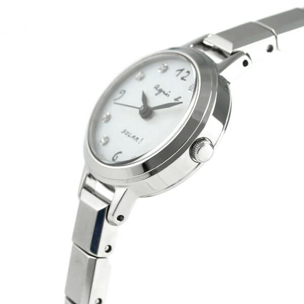 [New]agnis b. clock Lady's solar FBSD951 agnes b. Marcello silver watch ...