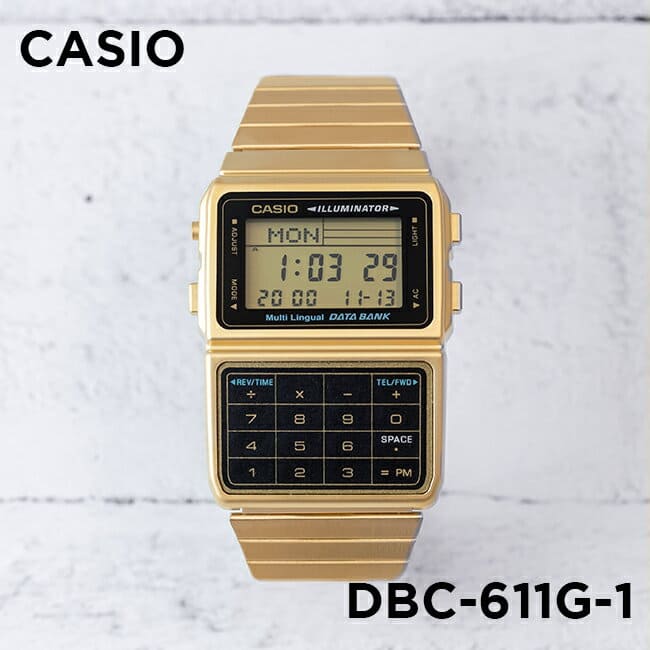 [New]Casio Unisex Digital Watch Gold/Black DBC-611G-1 - BE FORWARD Store