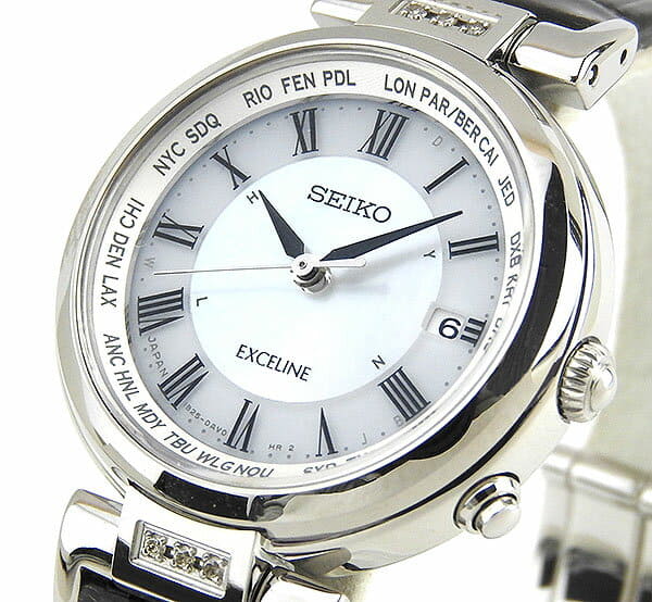 [New] SEIKO DOLCE EXCELINE SWCW109 Ladies Watch crocodile leather belt ...