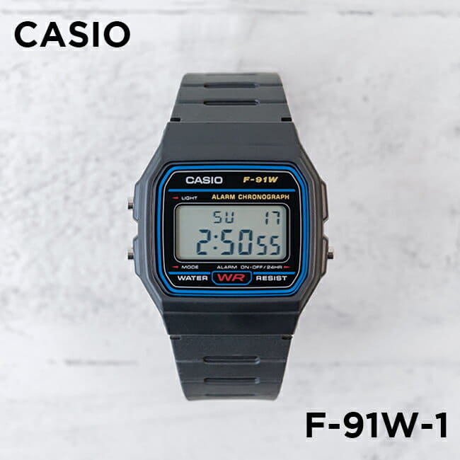 [New]Casio Men/Women/Kids Digital Standard Watch Black/Blue F-91W-1 ...