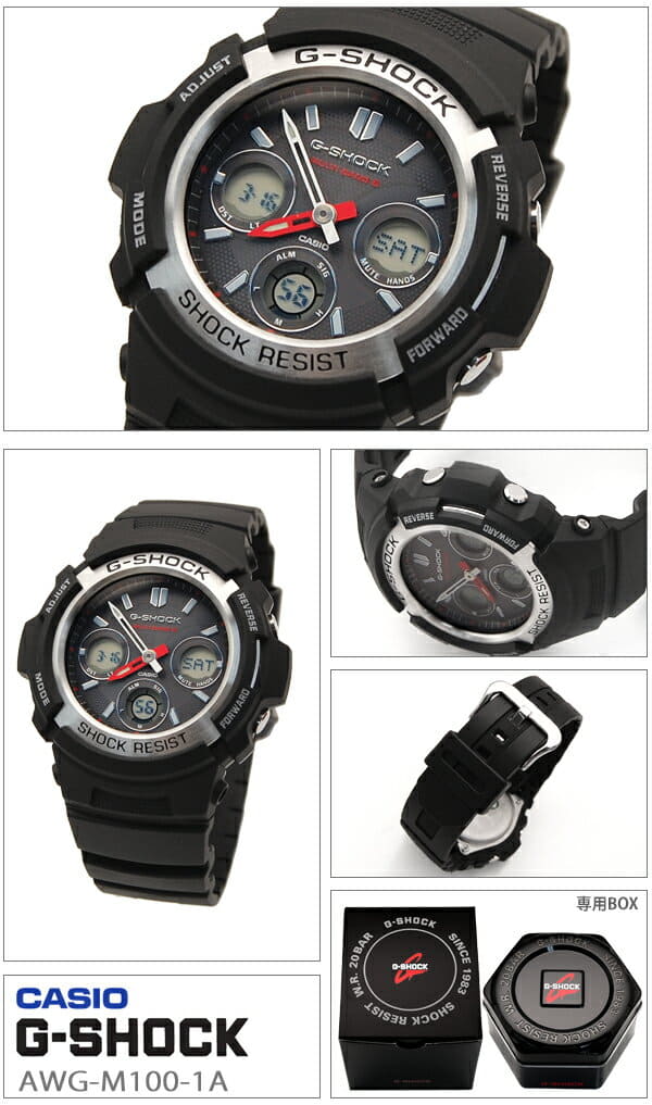 [New]CASIO G-SHOCK AWG-M100-1A Men Watch Radio Solar [20 ATM water ...