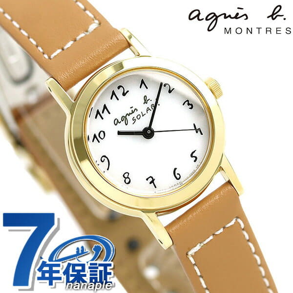 [New]agnis b. clock Lady's solar FBSD980 agnes b. Camel leather belt ...