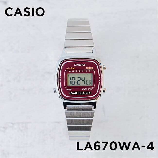 [New]Silver reddo red of the CASIO standard Lady's LA670WA-4 watch ...
