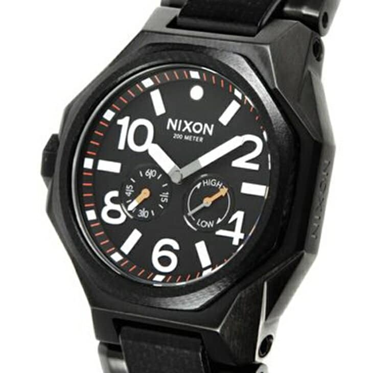 [New]Nixon watch men stainless steel BLACK black black red Tangent ...
