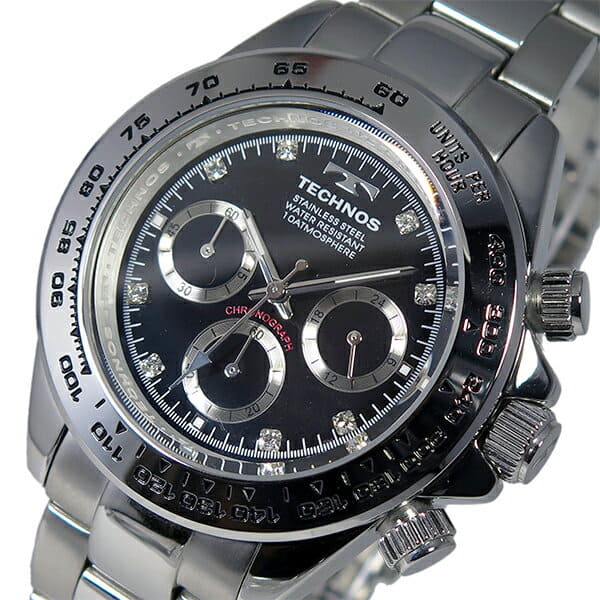 [New]techno TECHNOS quartz men Kurono watch T4392SB silver [watch low ...