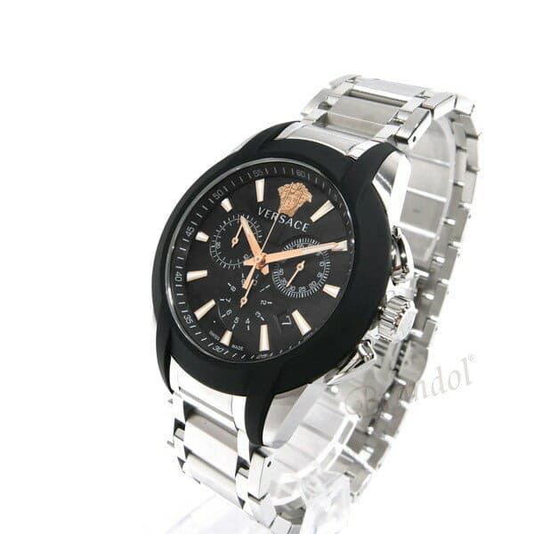 [New] Versace VERSACE men watch character Kurono 42mm black X silver ...