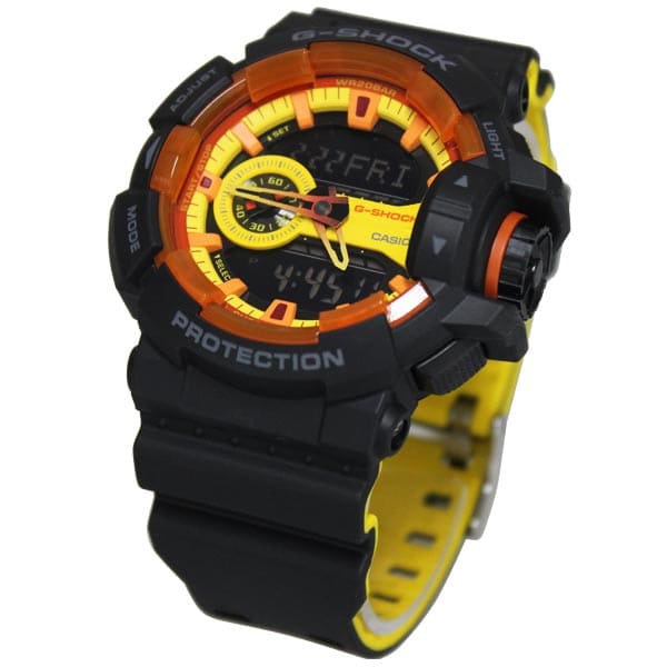 [New]Casio G-SHOCK clock men BLACK X YELLOW GA-400BY-1A - BE FORWARD Store