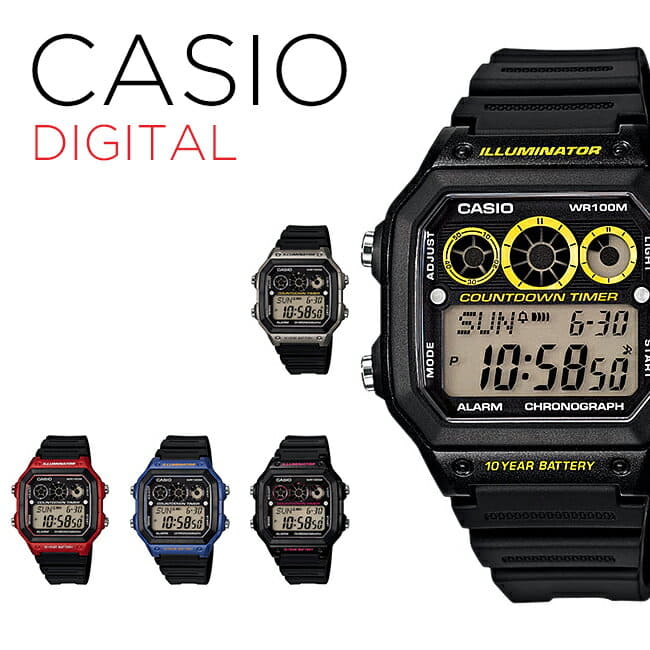 [New]Casio standard watch men Lady's digital date waterproofing Black ...