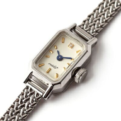 [New][until 26th 1:59 ★] Square [silver] watch Lady's metal rectangle ...