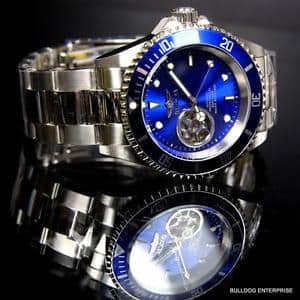 [New]Watch pro diver open heart skeleton stainless steel invicta blue ...