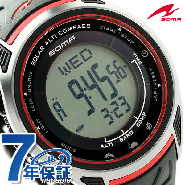 [New]Soma outdoor solar ride one men NS24001 SOMA watch black clock ...