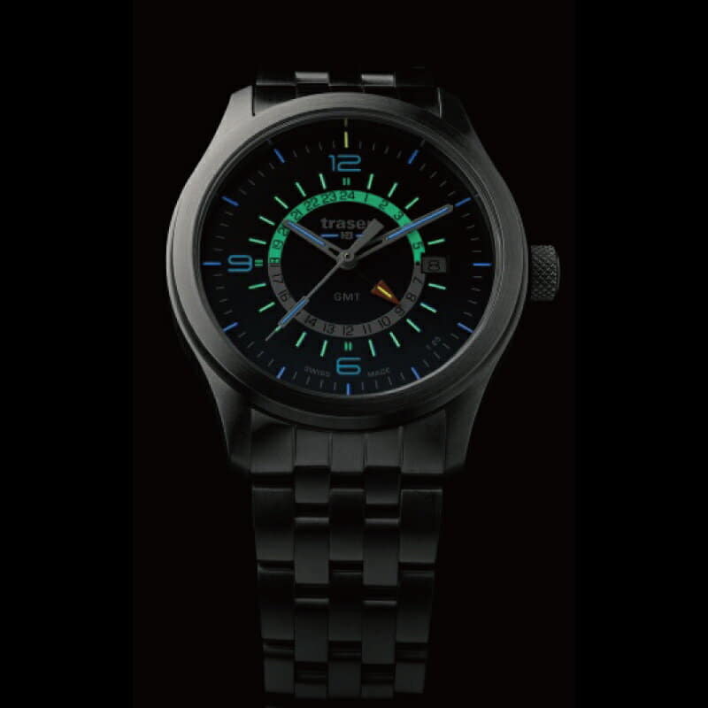 [New]Traser tracer P59 Aurora GMT SILVER steel men quartz watch - BE FORWARD Store