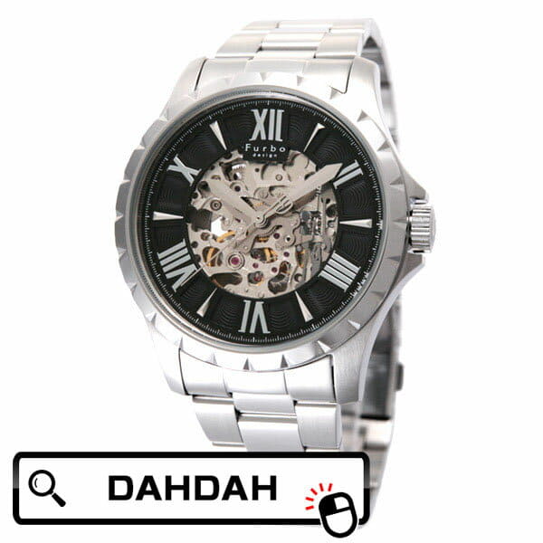 [New]FURBO DESIGN Men's Automatic Mechanical Watch black dial stainless ...