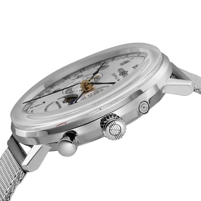 [New]ZEPPELIN LZ129 Hindenburg Moon Phase Men's Watch 40mm Silver ...