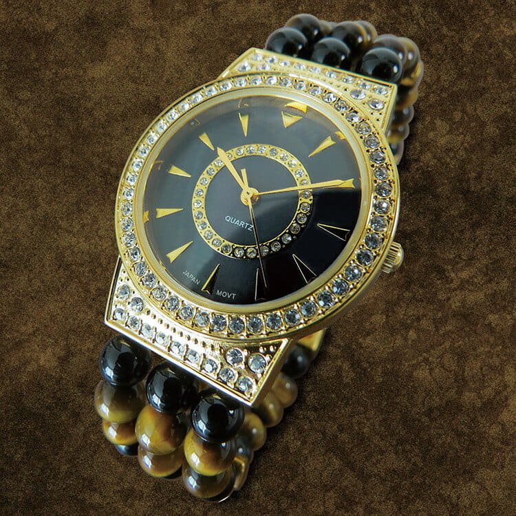 [New]Tiger's eye & onyx three bracelet - BE FORWARD Store