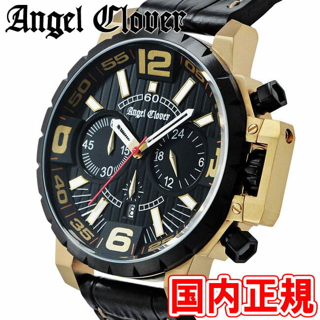 [New]Angel clover watch time craft men chronograph gold/Black Angel ...