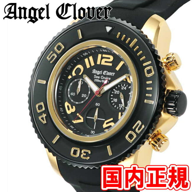 [New]Angel clover watch sea Cruze men chronograph Black/gold Angel ...