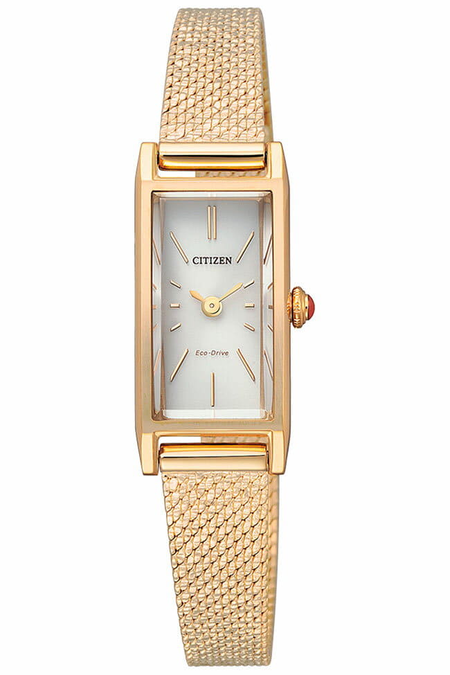 [New]CITIZEN key watch Lady's Eco drive solar pink gold mesh antique ...