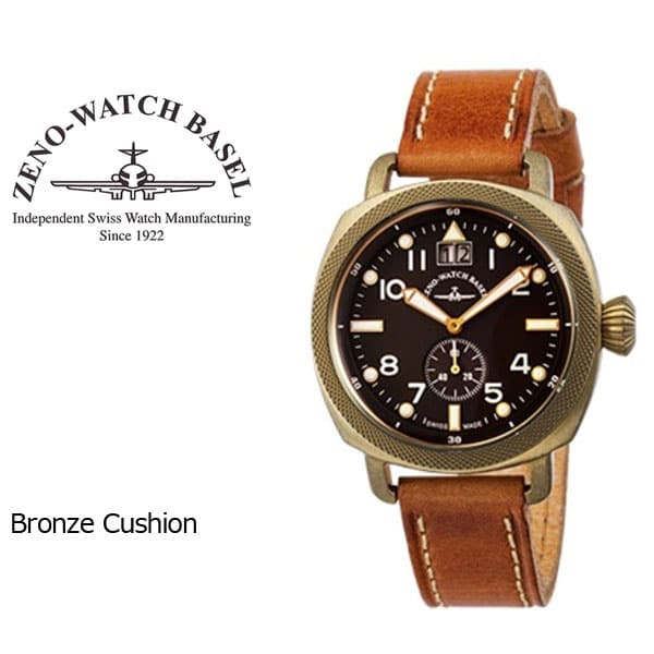[New][ZENO WATCH] Zeno bronze Bronze Cushion quartz men watch Black ...