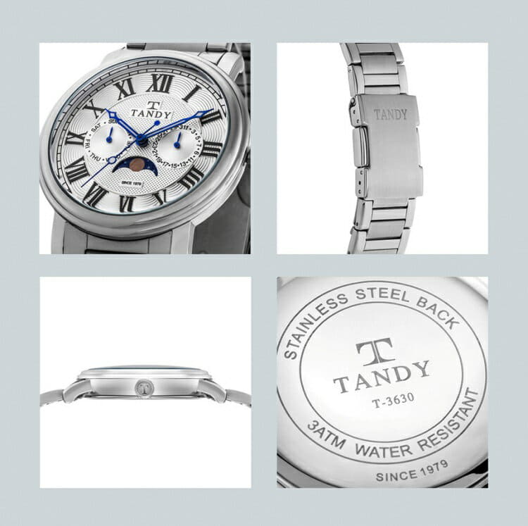 [New] Tandy Watches Men's T-3630 clock men Black/White - BE FORWARD Store