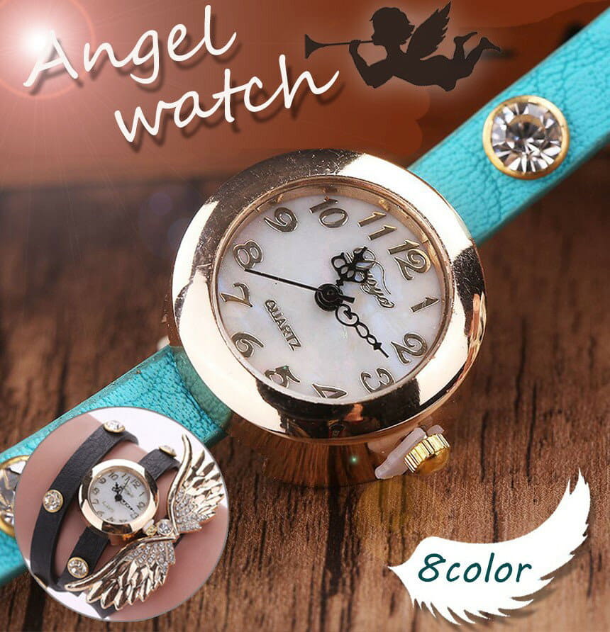 [New]Angelwatch Lady's watch pink angel feather clock smtb-KD - BE ...