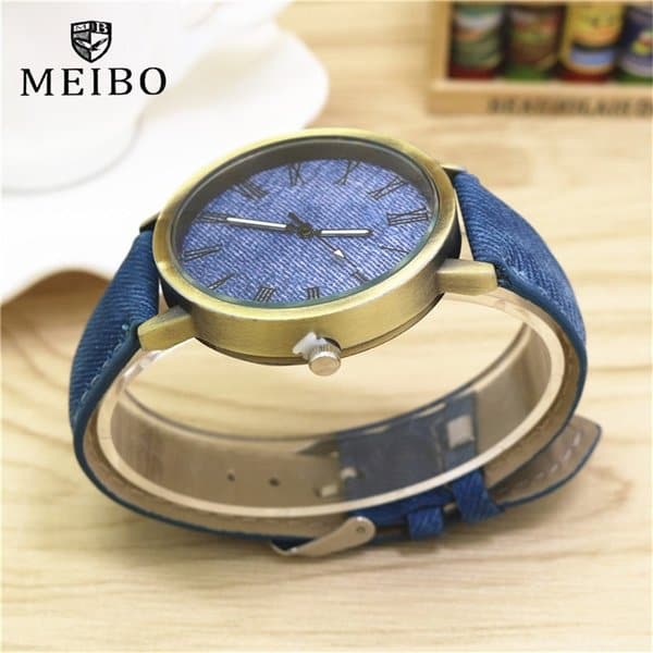 [New]Denim color mens watch jeans MEIBO quartz watch Lady's gray blue ...