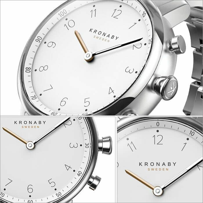 [New]KRONABY NORD Smart Round Sports Watch White Scandinavian Stainless ...