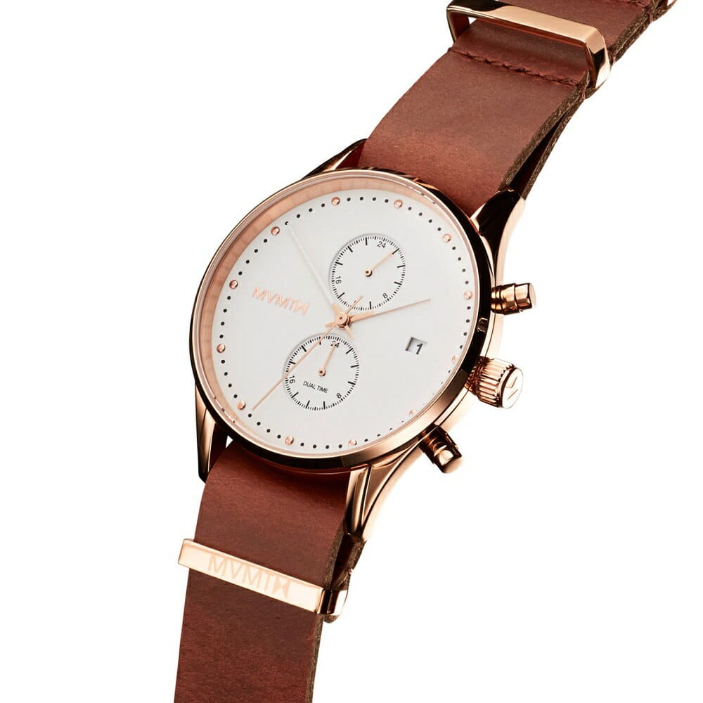 [New]MVMT VOYAGER ROSEWOOD Men's Quartz Watch Leather Strap - BE ...
