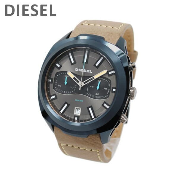 [New]Diesel watch DZ4490 tumbler light brown leather mens DIESEL clock ...