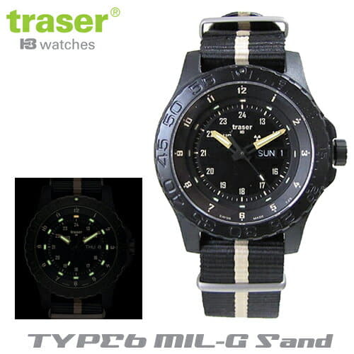 [New]Traser Watches Clock "TYPE6 MIL-G Sand" for traser trigalight ...