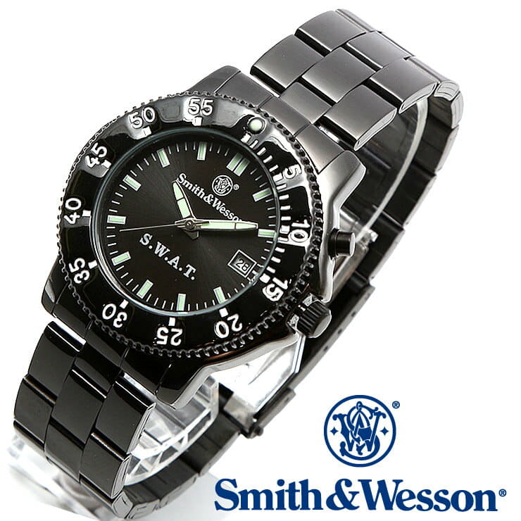 [New]Clock Black for Smith & Wesson Smith & Wesson watch mens SWAT ...