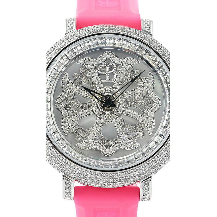 [New]BRILLAMICO LILY Swarovski Watch Unisex 40MM FRESH PINK Silicon ...