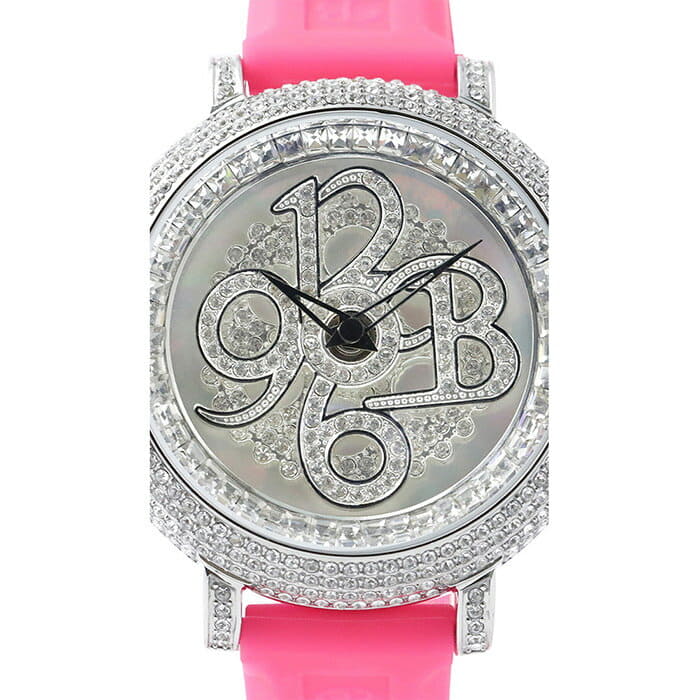 [New]BRILLAMICO NUMBER Swarovski Watch Unisex 40MM FRESH PINK/SILVER ...