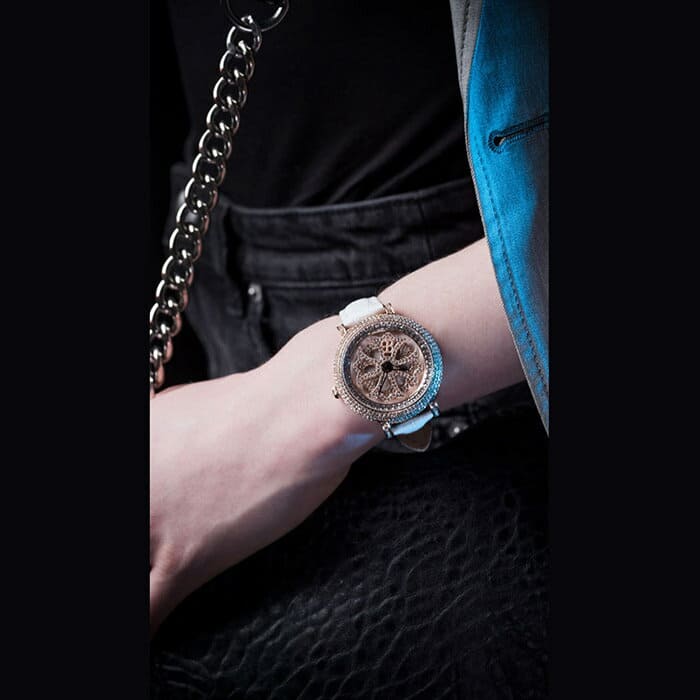 [New]BRILLAMICO LILY Swarovski Watch Unisex 40MM WHITE/GOLD Leather ...