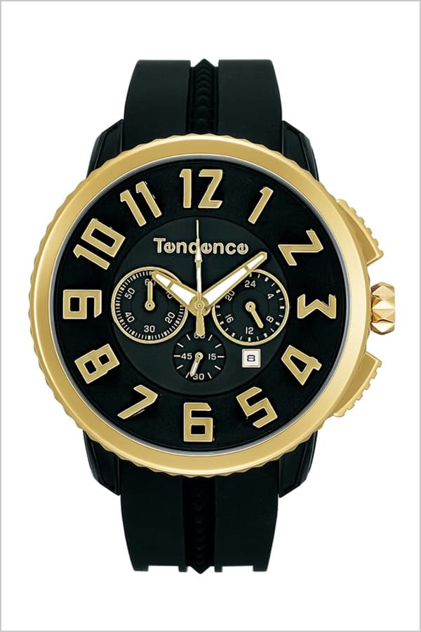 [New] TENDENCE GULLIVER47 Watch Unisex Black TY460011 pair size grain ...