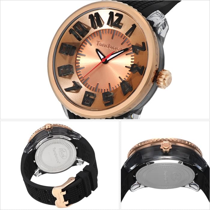 [New] TENDENCE FLASH Watch Unisex Gold TG530004 pair size grain round ...
