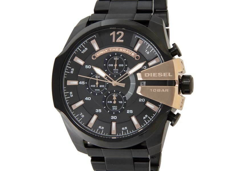 [New]Diesel DIESEL clock DZ4309 Mega Chief mega chief Chronograph Black ...