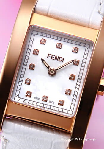 [New]Fendi clock Lady's FENDI watch Classico Square Collection white ...