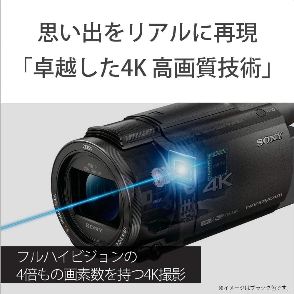 [New]SONY SONY video camera FDR-AX60 4K 64GB optics 20 times Black ...