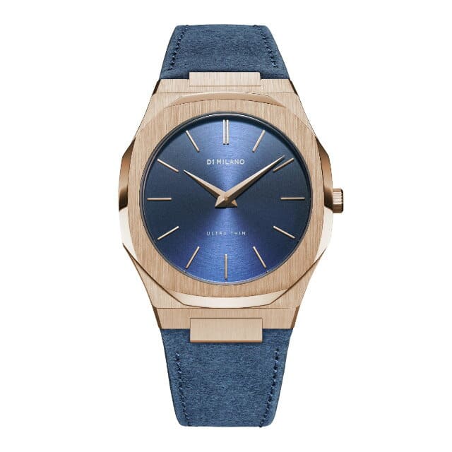 [New]D one Milan D1 MILANO Ultra Thin Soleil Blue Dial with Suede ...