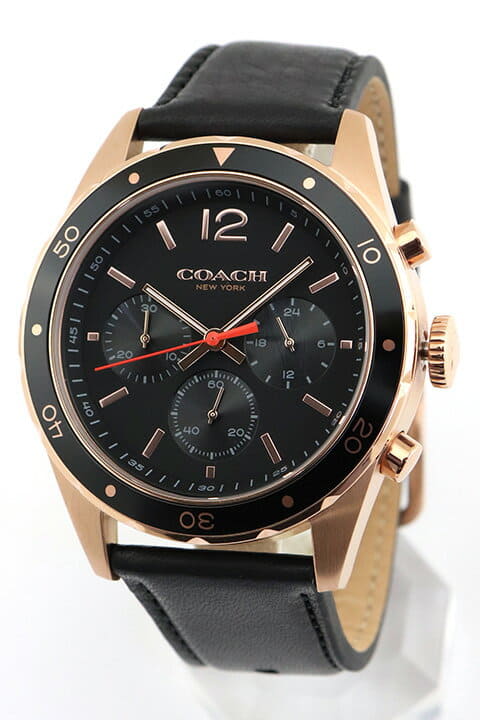 [New]COACH coach 14602087 mens watch leather belt leather Chronograph ...