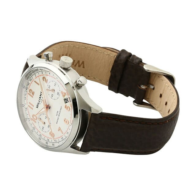 [New]William L 1985 WILLIAM L.1985 vintage-style Chronograph Silver ...