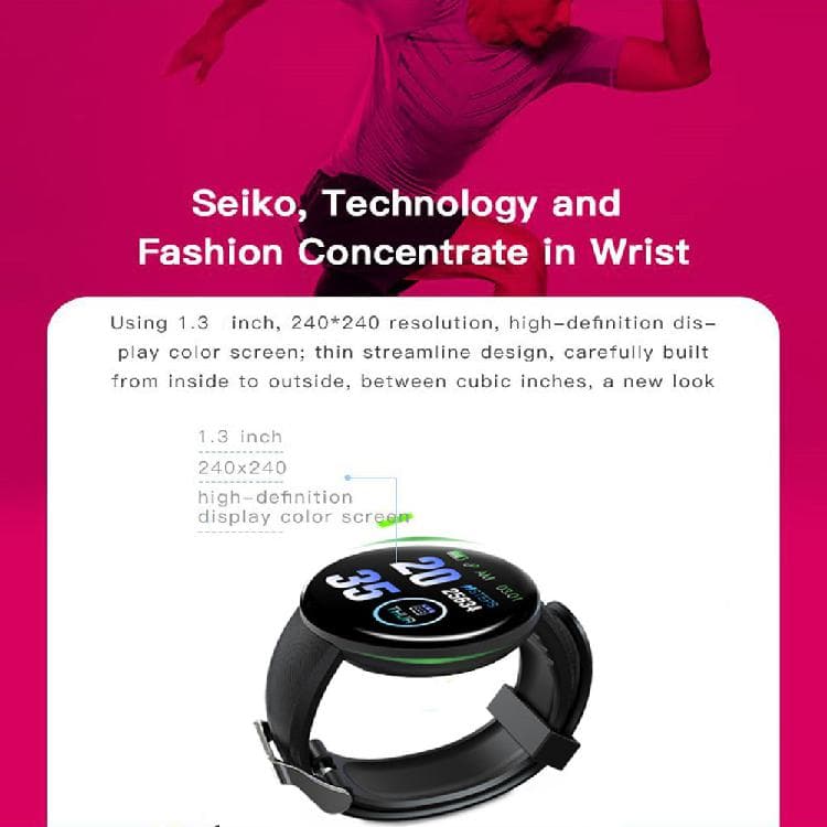 [New]D18 Smart Bracelet Fitness Tracker with Health Management Color ...