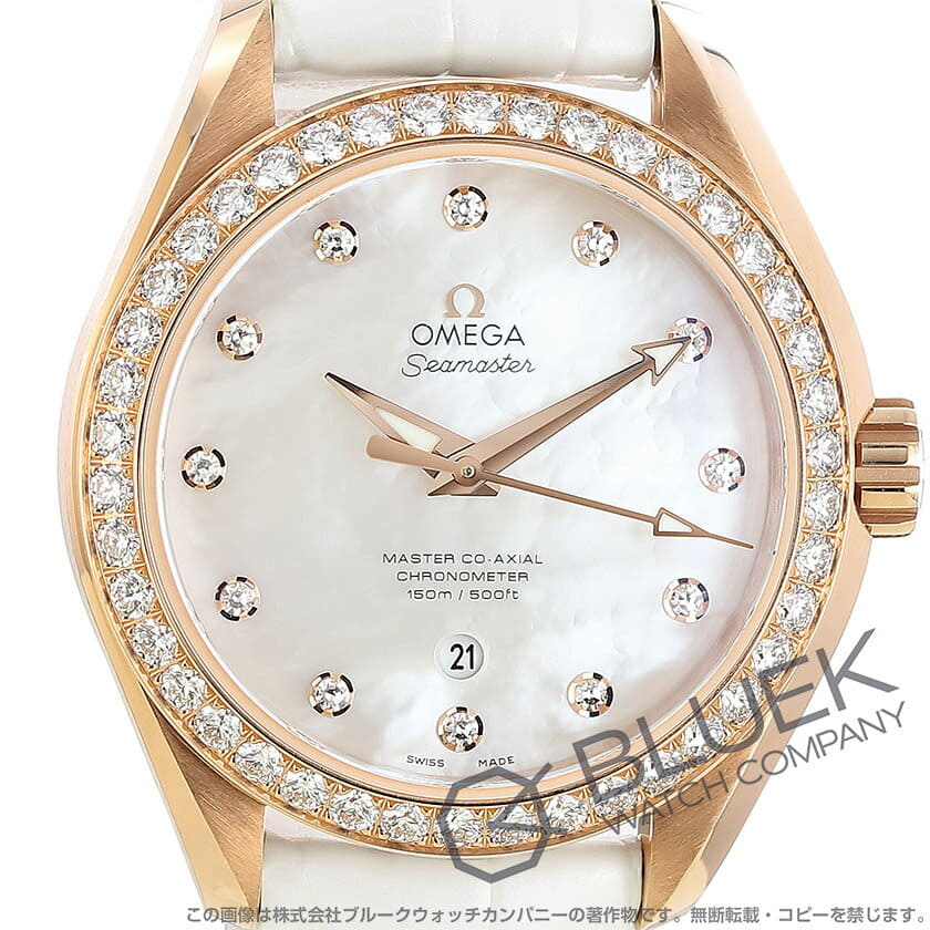 [New]OMEGA Cima star Aqua terra diamond alligator leather watch Lady's ...