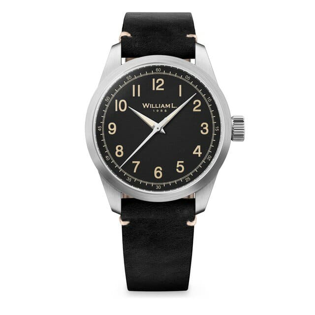 [New]William L 1985 watch clock WILLIAM L.1985 3 Hands Black and Black ...